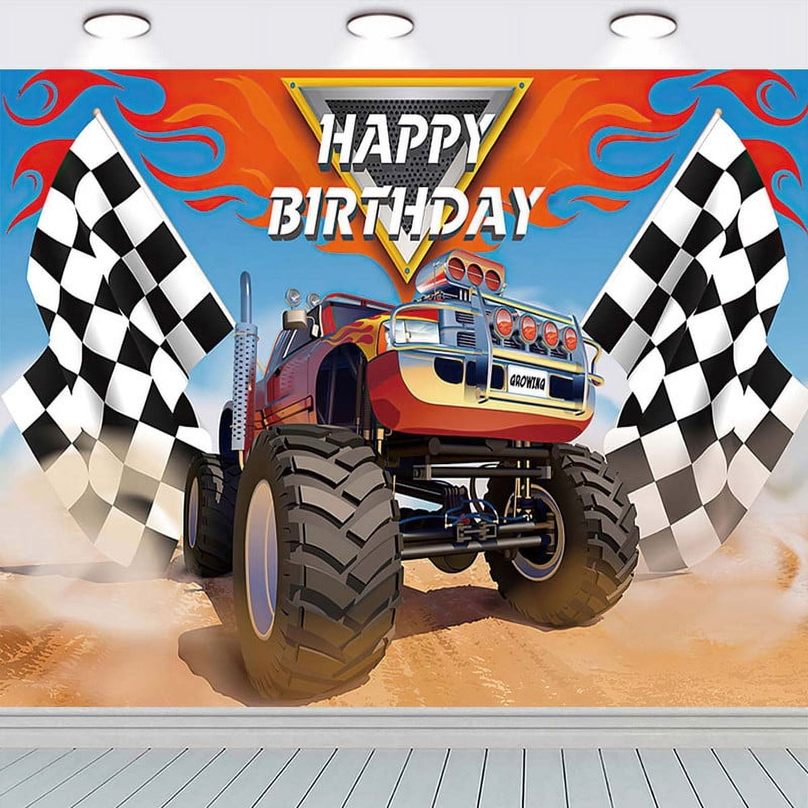Monster Jam Birthday Banner Backdrop Background Taspestry Post Wall ...