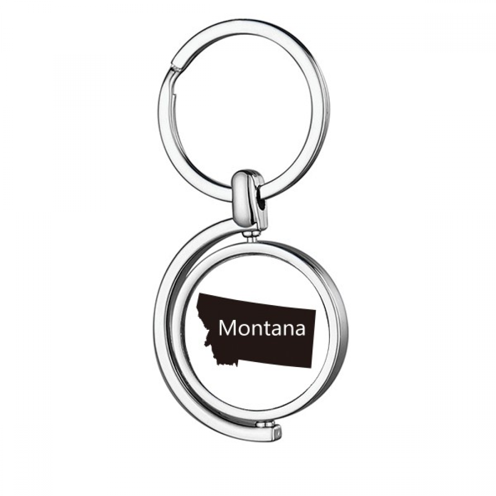 montana ameusa map outline rotating keychain metal keyring holder ...