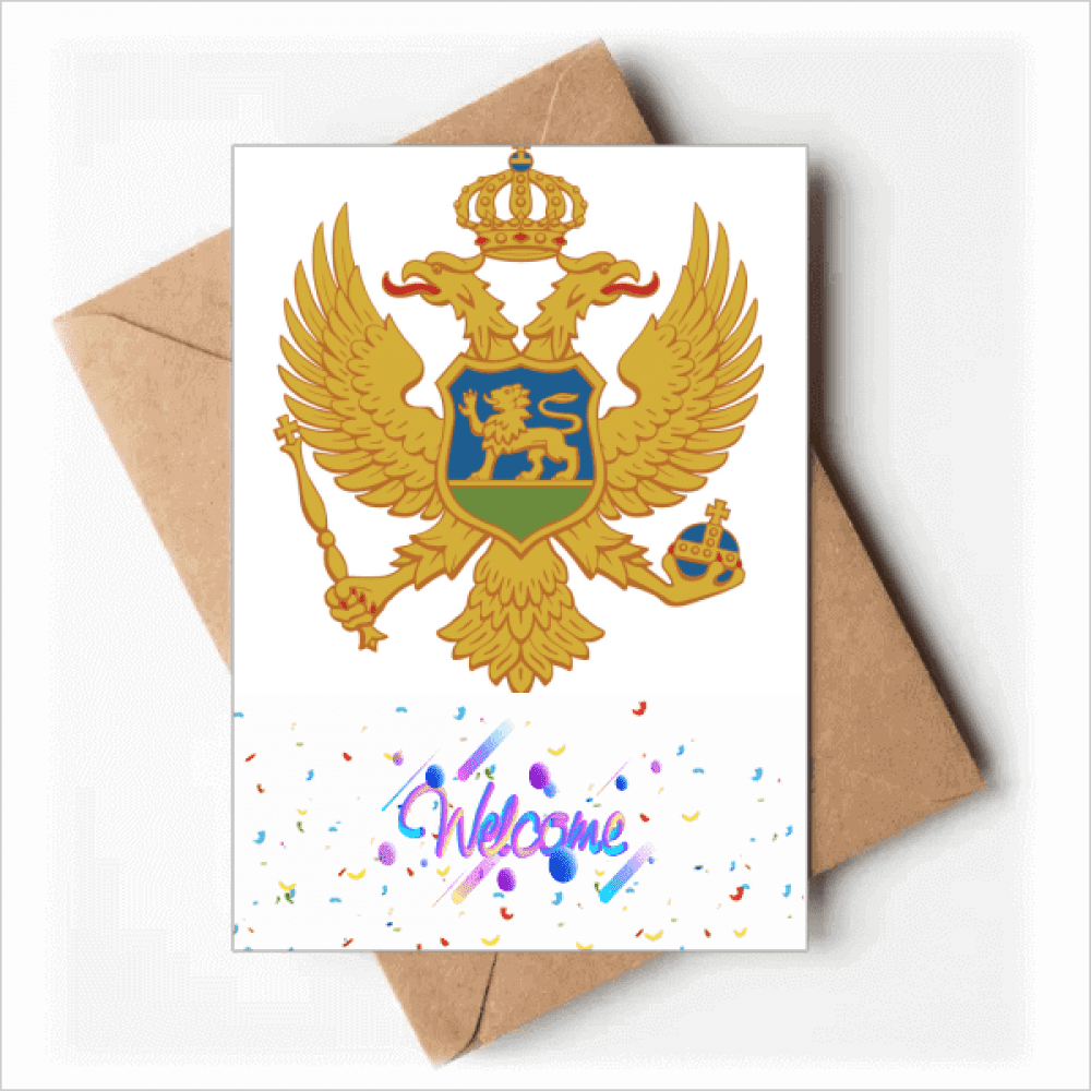 montenegro eu national emblem Welcome Back Greeting Cards Envelopes ...