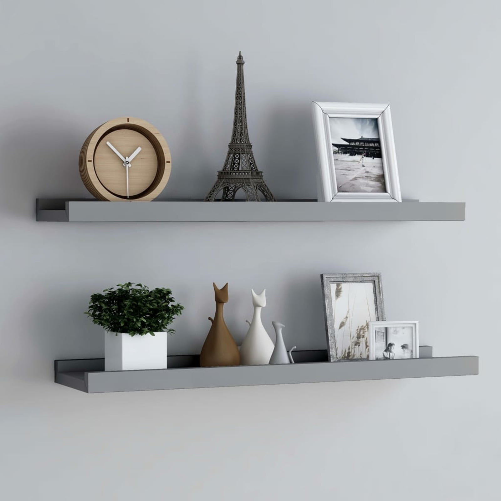 moobody 2 Piece Picture Frame Ledge Shelves MDF Storage Shelf Wall ...