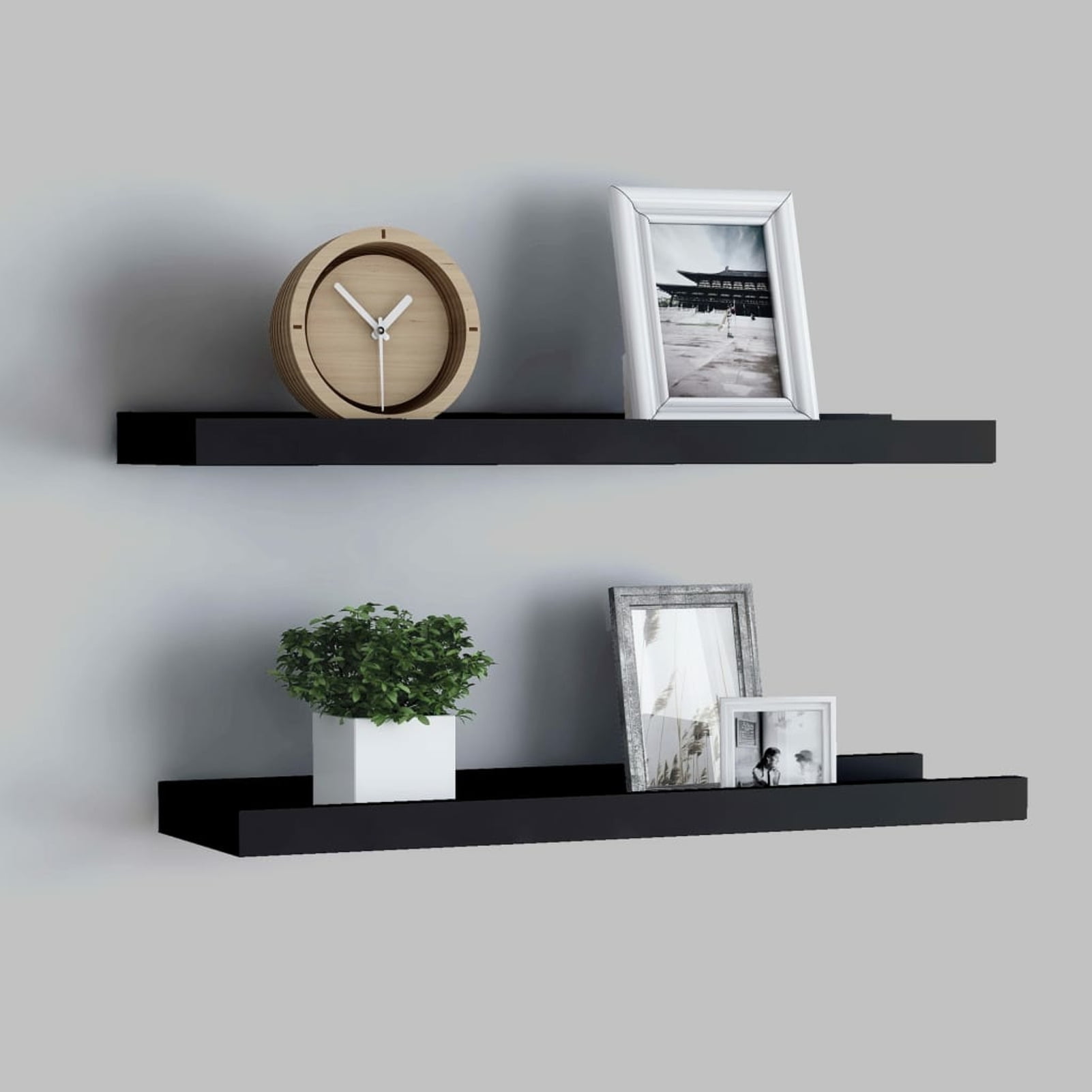 moobody 2 Piece Picture Frame Ledge Shelves MDF Storage Shelf Wall ...