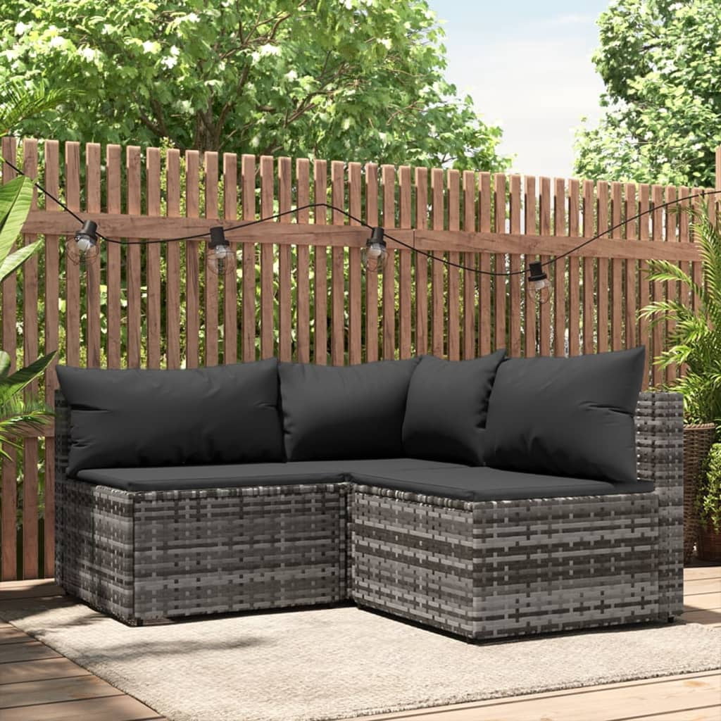 moobody 3 Piece Patio Furniture Set, Corner Sofa and 2 Middle Sofas ...