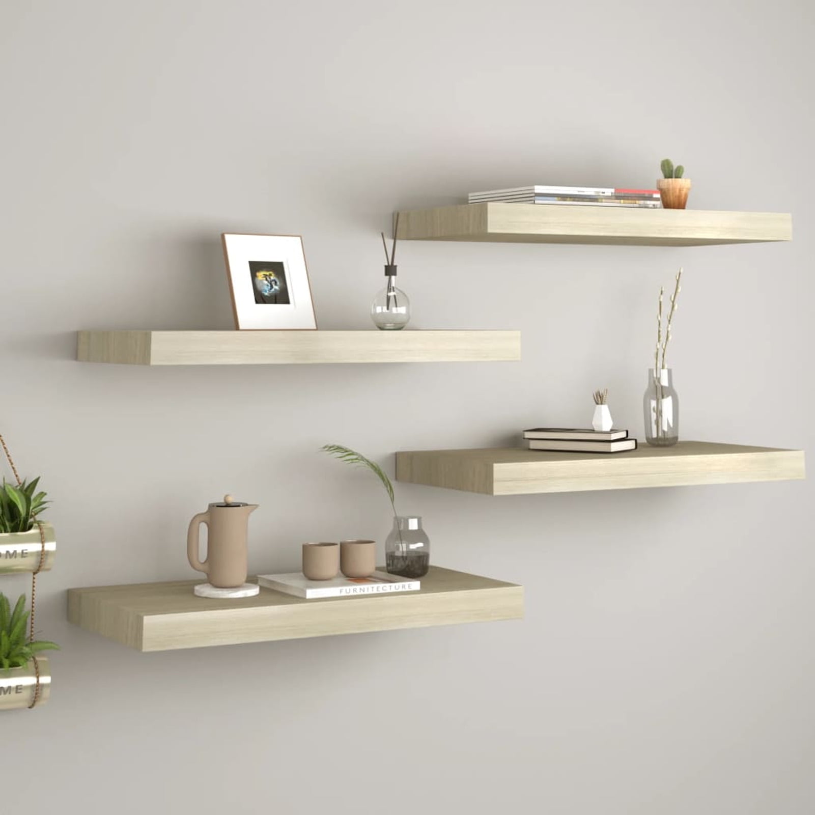 moobody 4 Piece Shelves MDF Wall Mount Photo Display Stand Storage ...