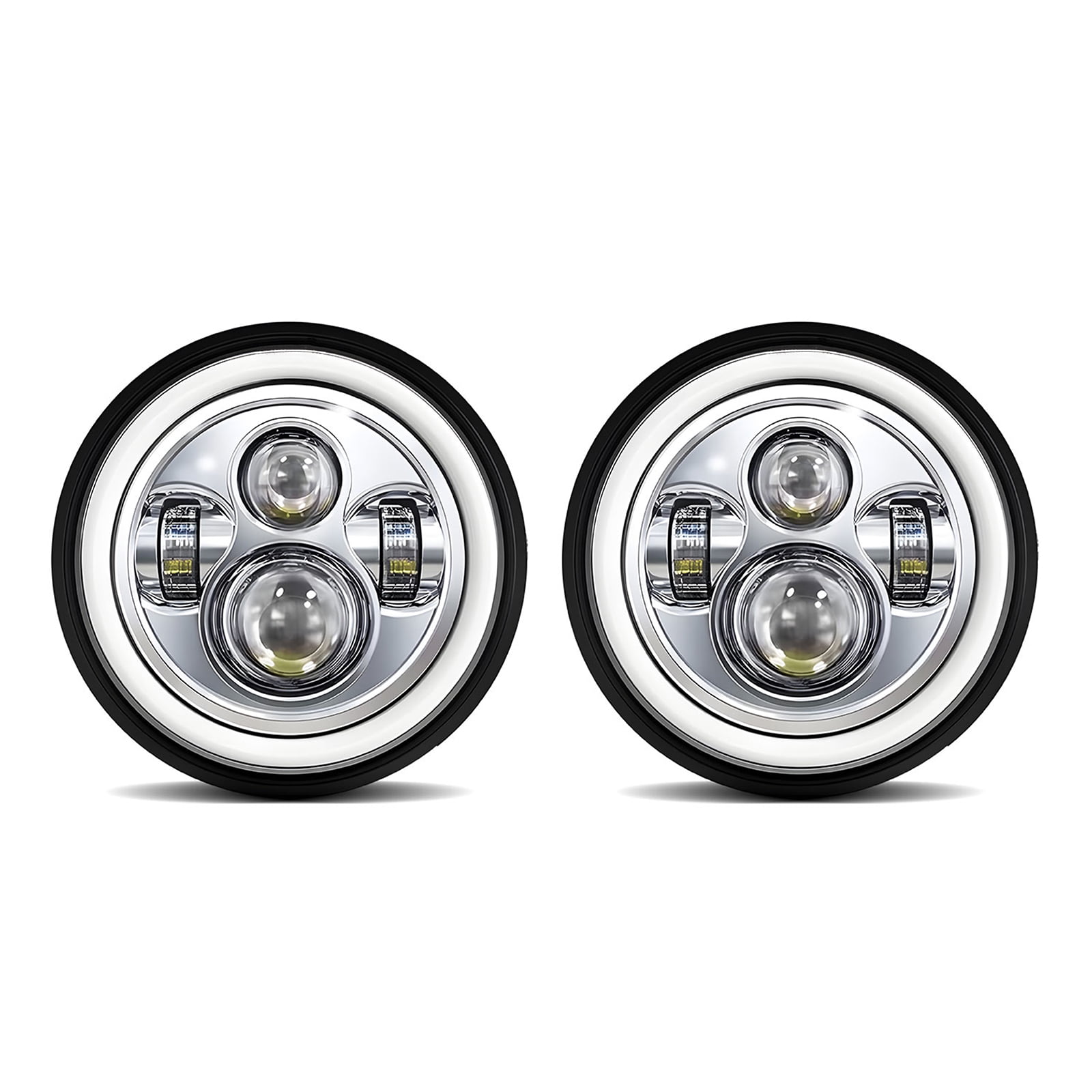 moobody Car Motorcycle LED Headlight, 7'' Round Headlight, with DRL ...