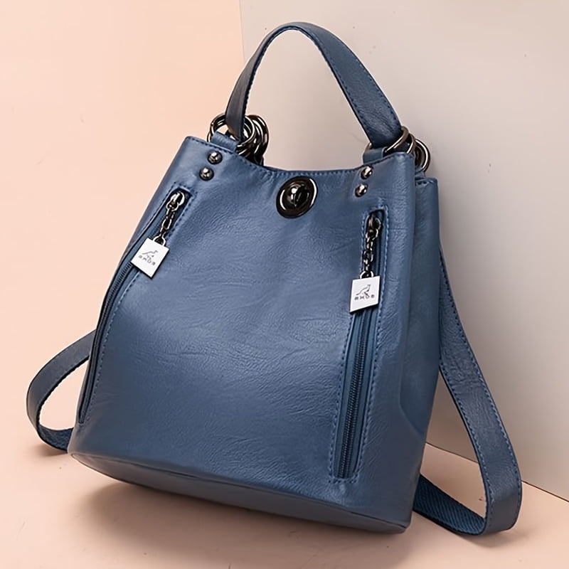 moocr Soft Vegan Leather Bucket Bag Women Mini Crossbody Bag ...