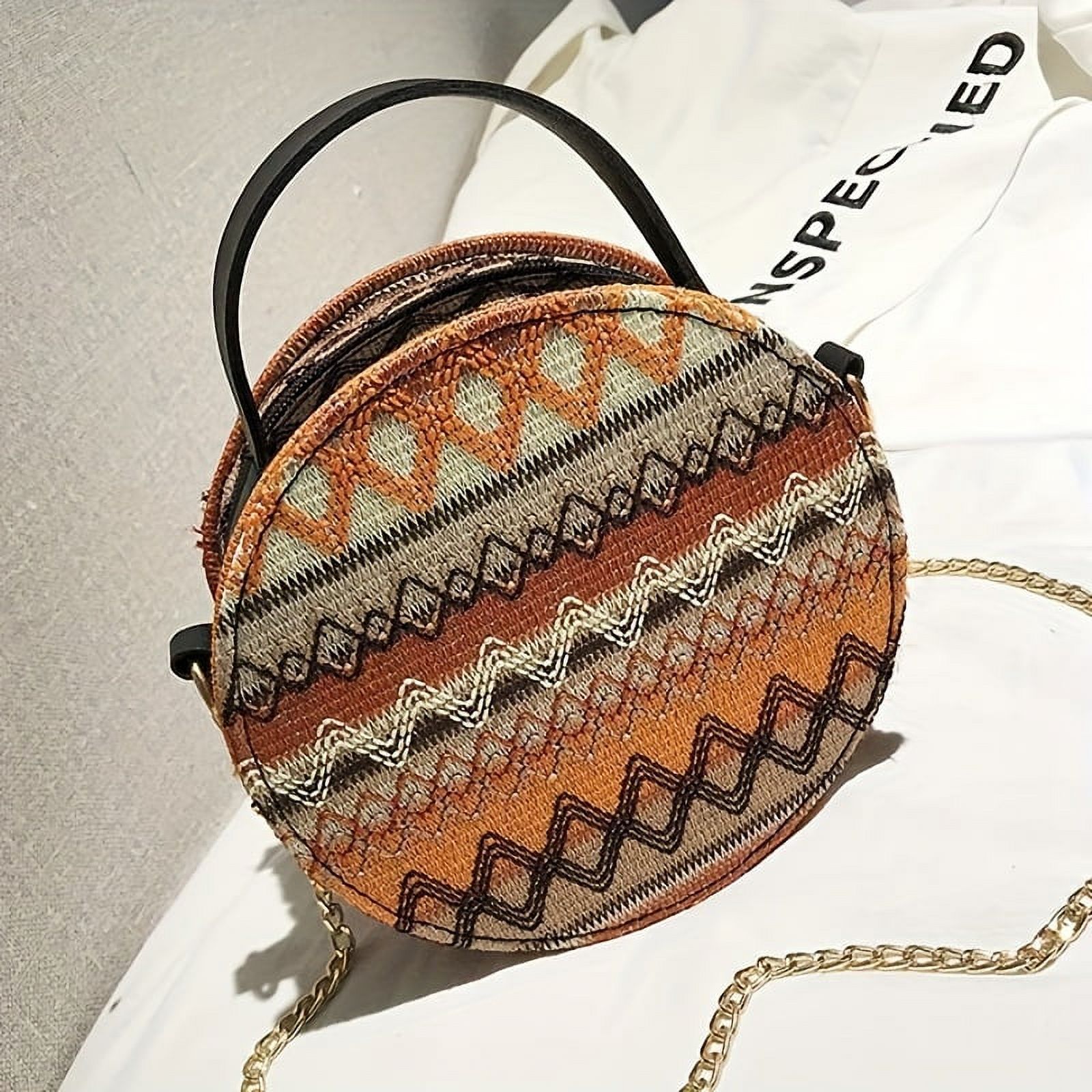 moocr Tassel Crossbody Bag Round Hippie Purse Vintage Ethnic Style With ...