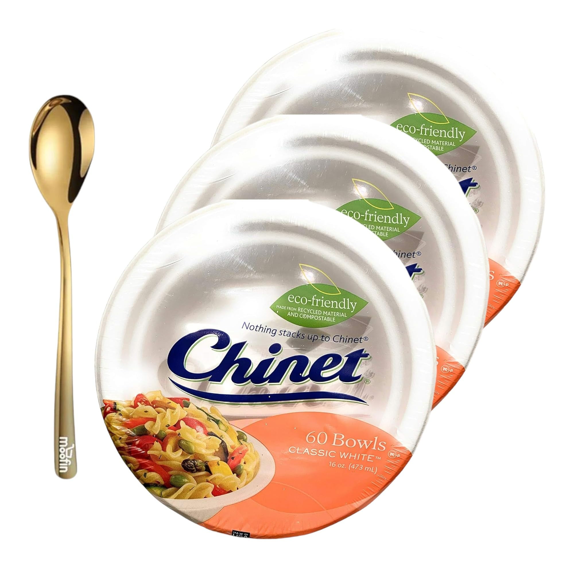 moofin Chinet MQH2 Dinner Plates Classic White Paper Bowls Oz Heavy ...