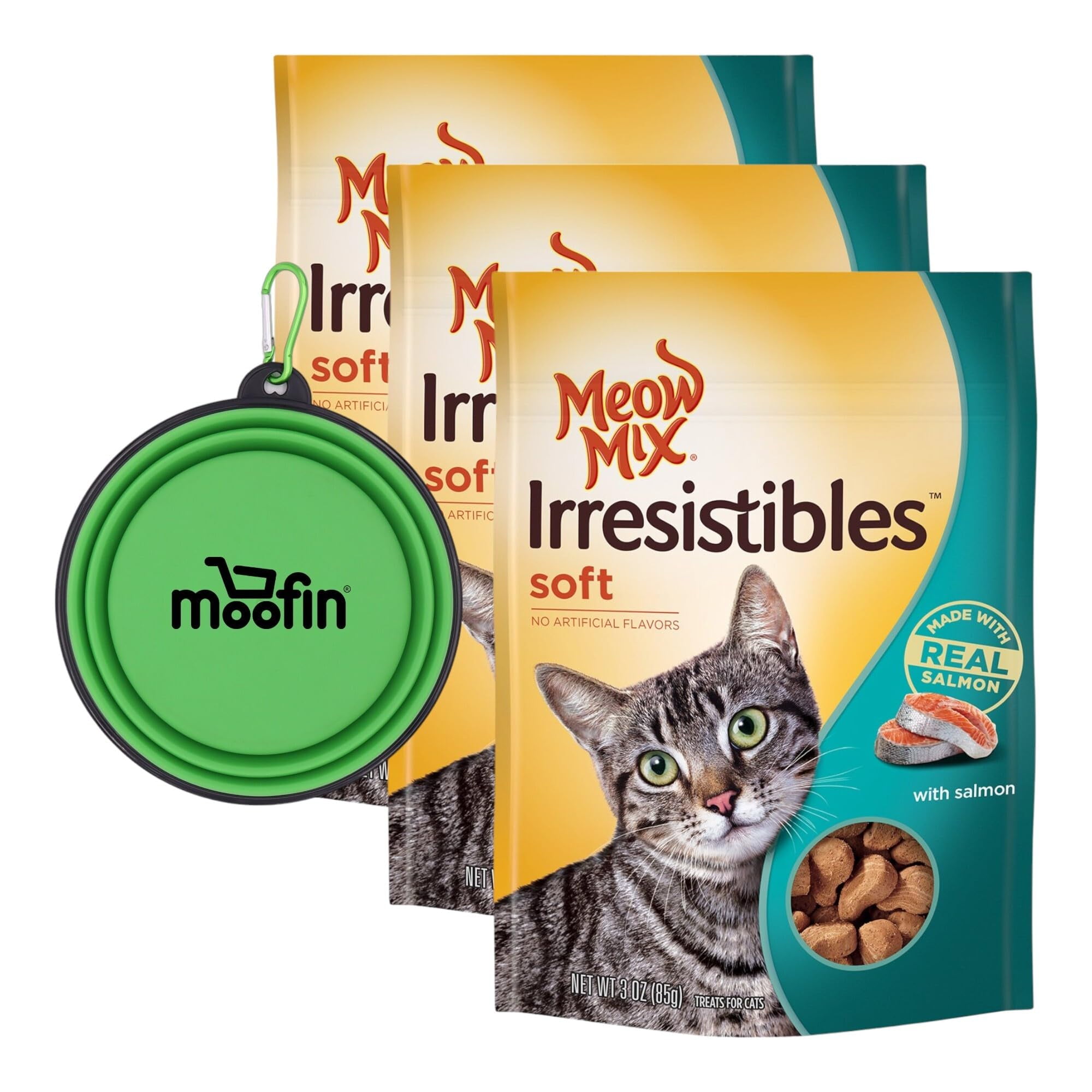moofin Irresistibles Soft Cat Treats, 3 oz Pouches, Salmon Cat Treats ...