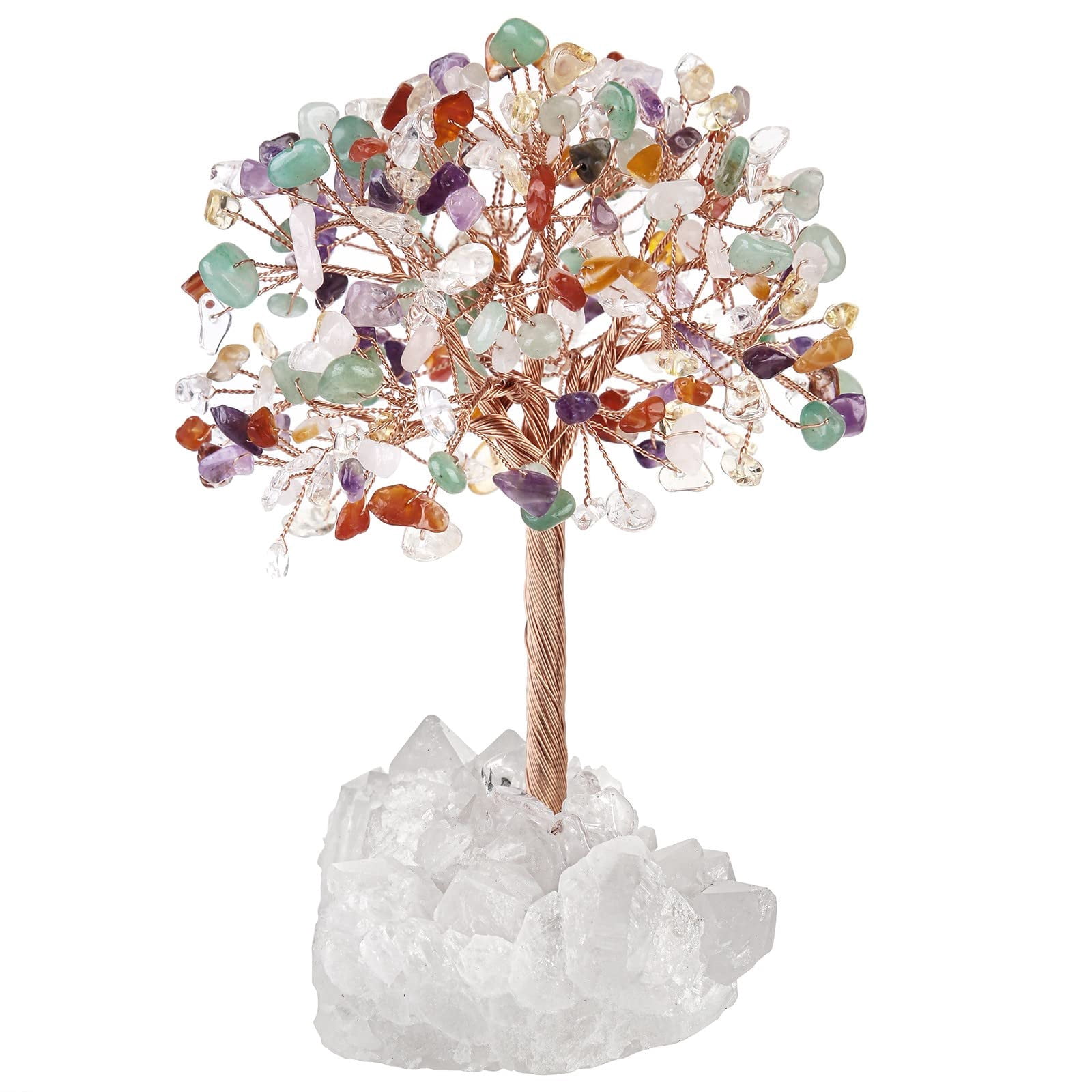 mookaitedecor Natural Assorted Stones Crystal Money Tree with Rock ...