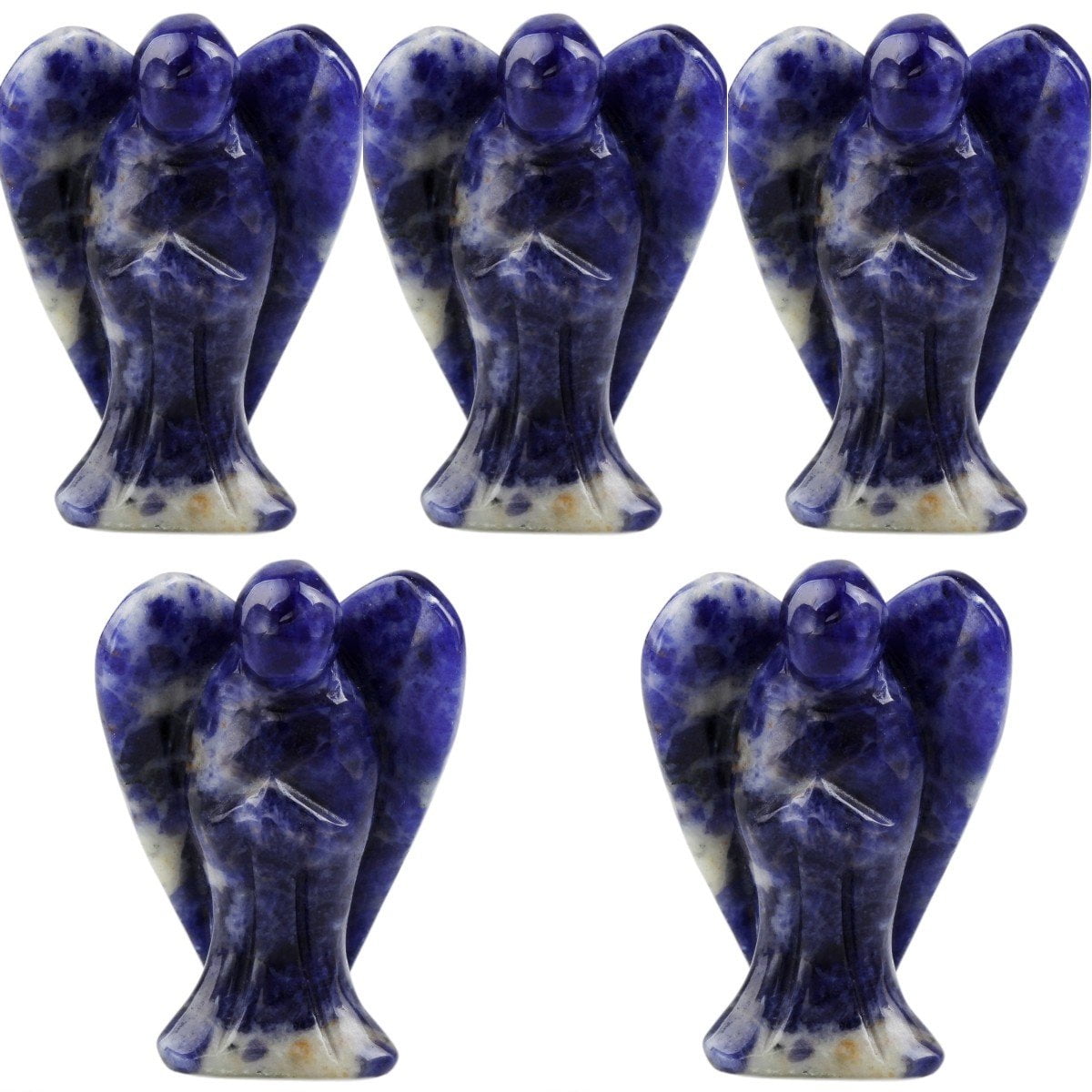 mookaitedecor Guardian Angel Figurines Set of 5,Crystals Gemstone ...