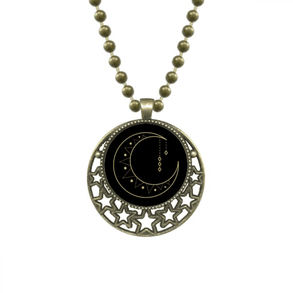 moon star symbol totem shape pendant star necklmoon chain jewelry ...