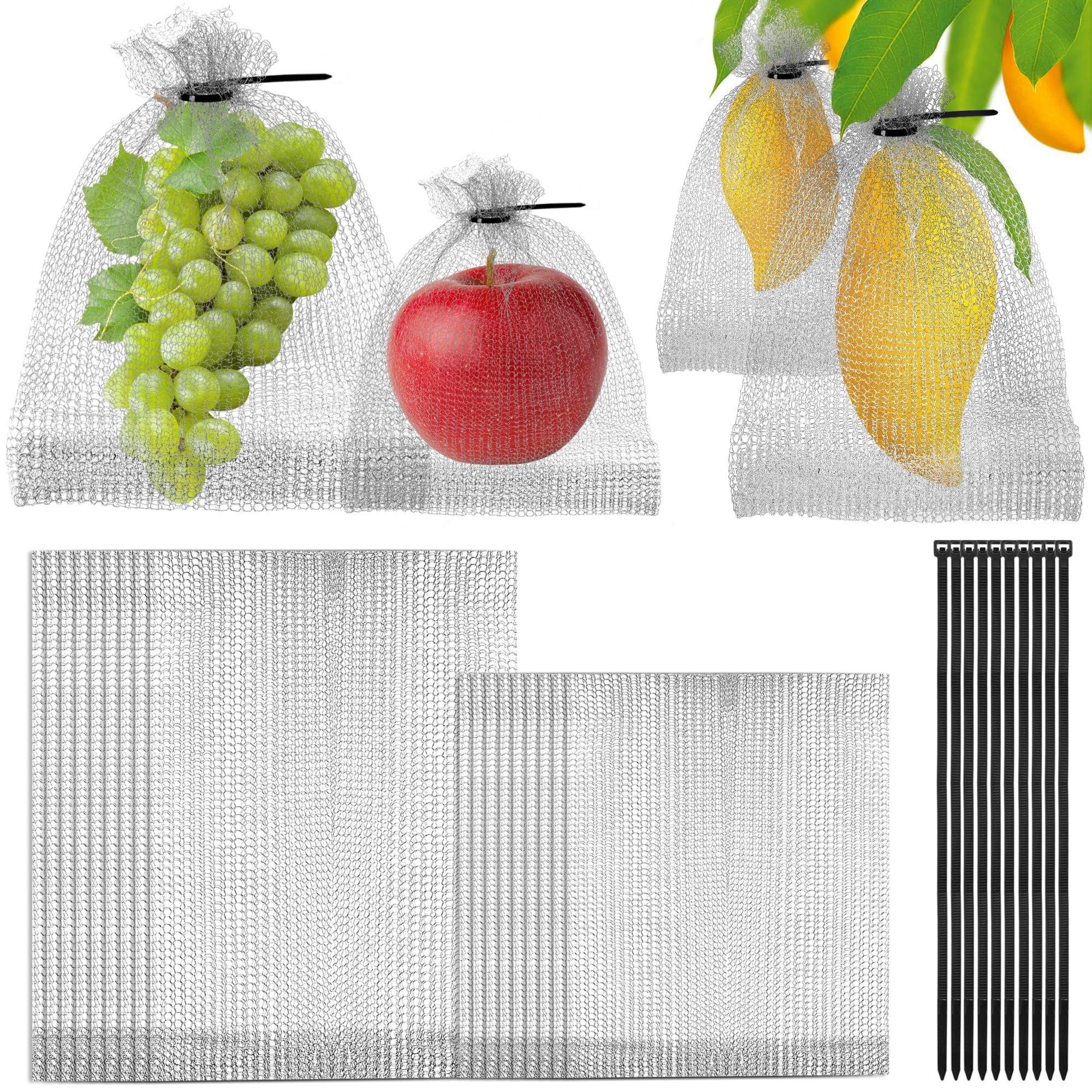 moonoom 20Pcs 8x12 6x8 Inch Stainless Steel Fruit Protection Bag, 2 ...
