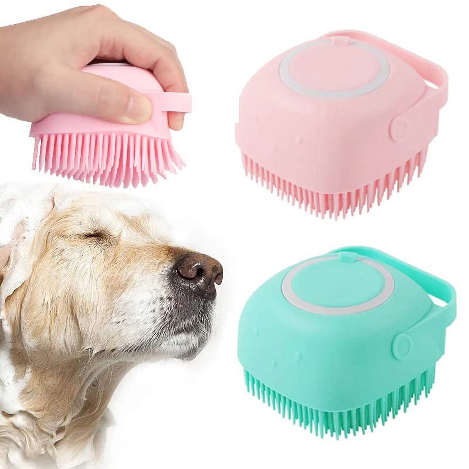 moopom Bath Brush Scrubber Soft Silicone Pet Shower Grooming Shampoo ...