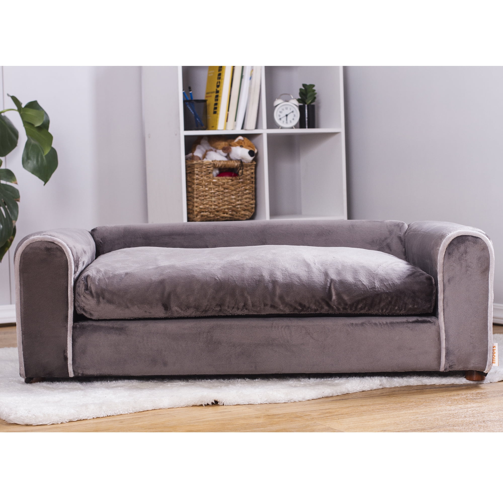 moots Furry Pet Sofa Lounge, Charcoal, Large - Walmart.com