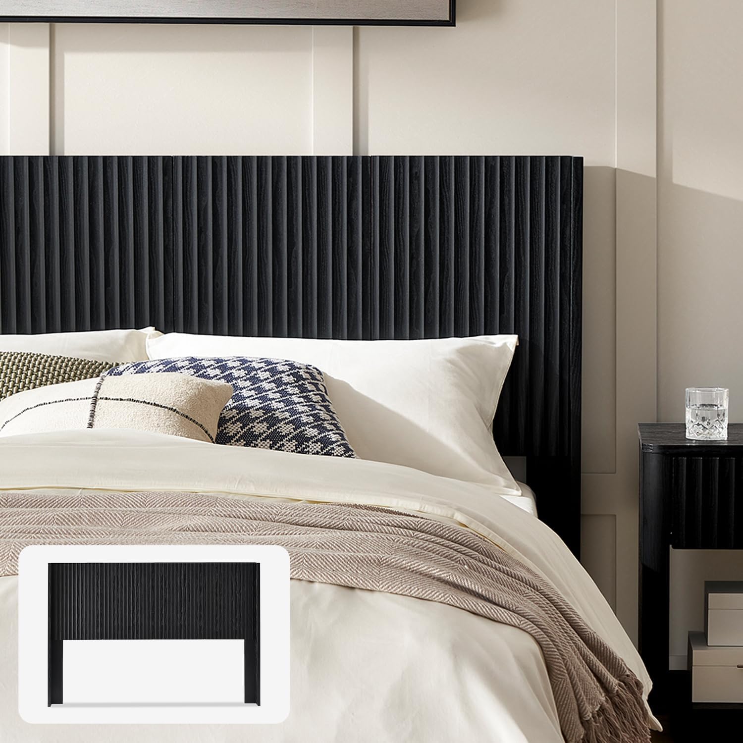 mopio Brooklyn Headboard, 62.4" Wide Headboard Only, Wood Headboard ...