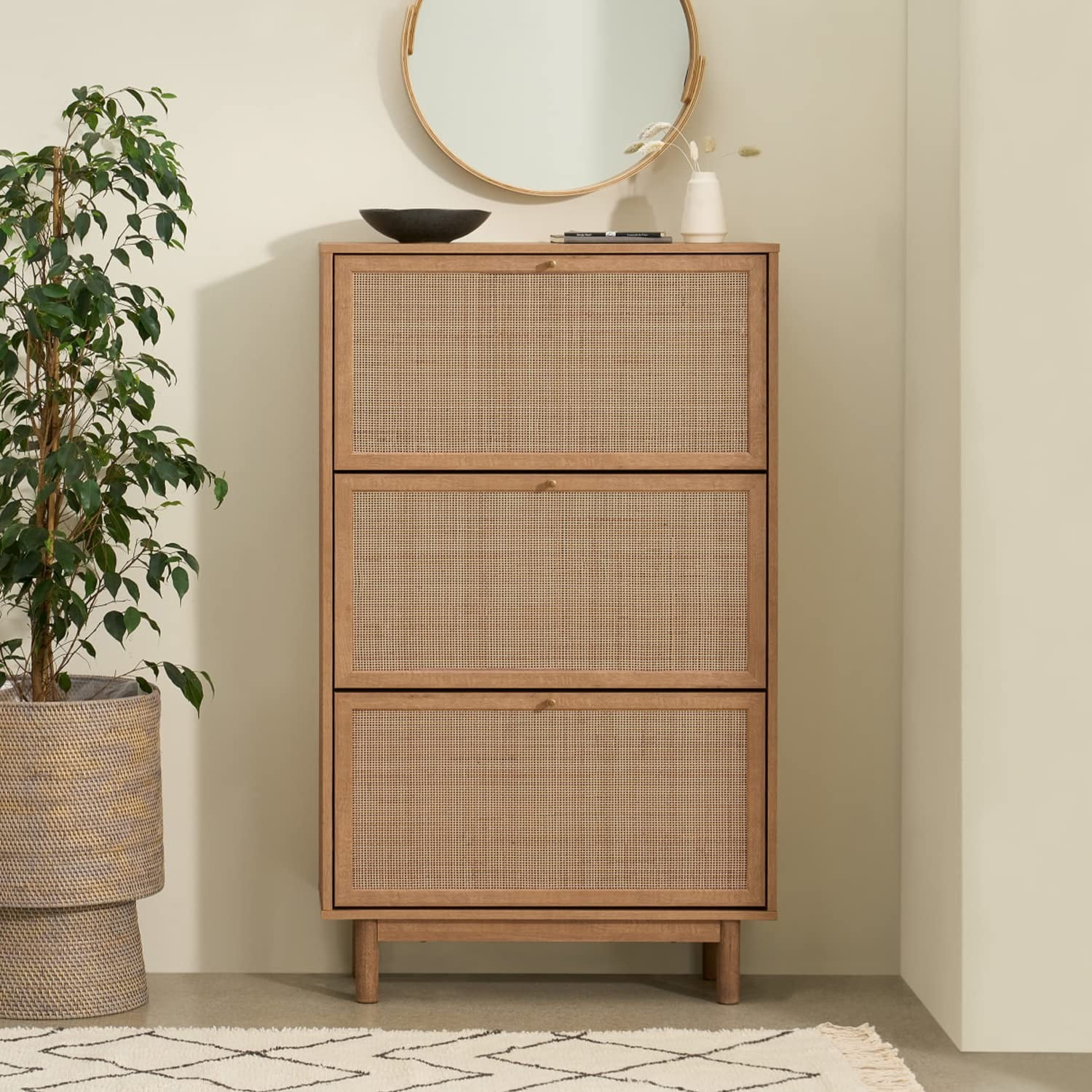 mopio Hannah Shoe Cabinet (Oak) - Walmart.com