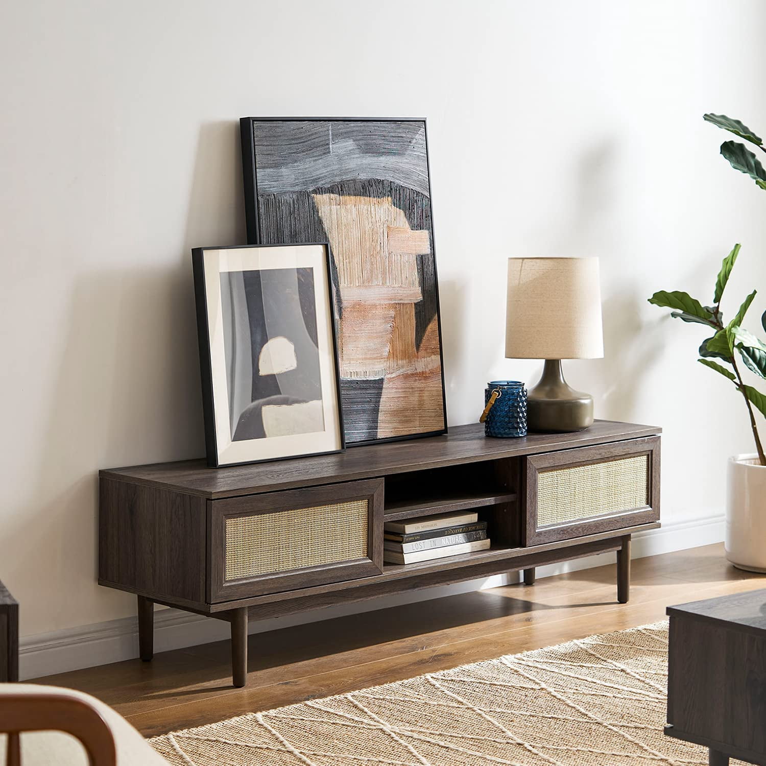 mopio Haylee TV Stand, Modern Farmhouse Television Stand for 55/60/65 ...