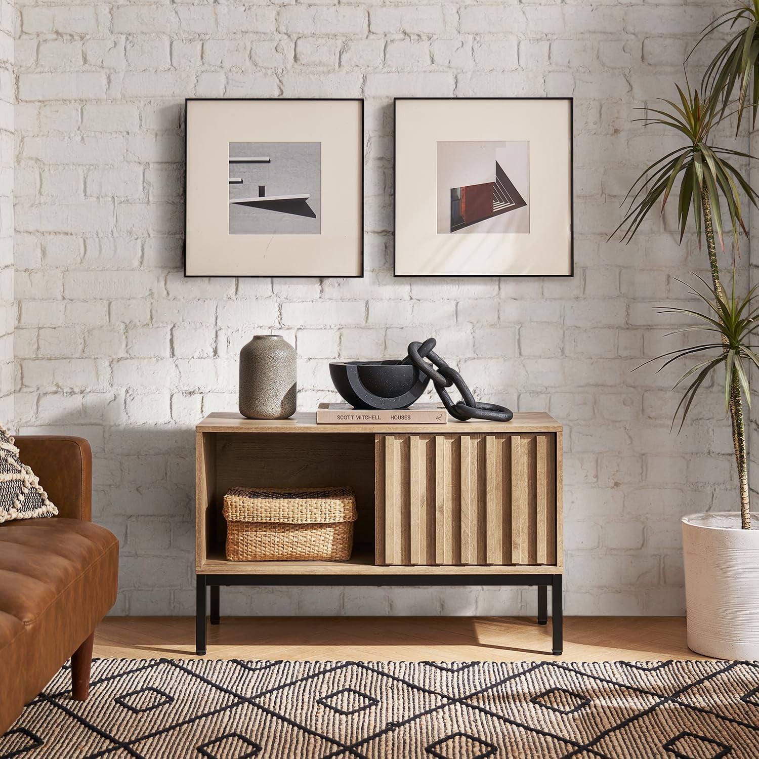 mopio Norwin TV Stand, Rustic Modern Industrial Television Stand for 60 ...