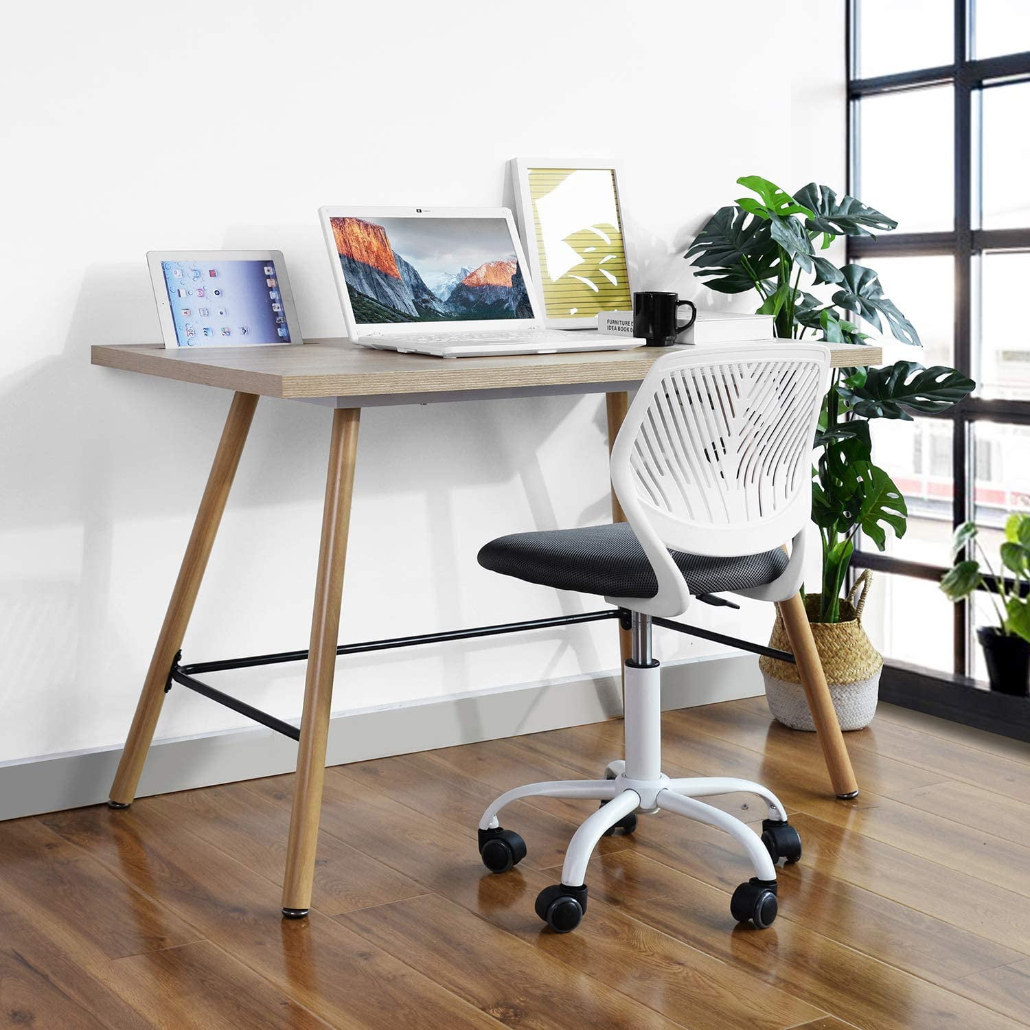 moredtich Desk Chair Small Armless Comfy Kids Office Chair with Fabric ...