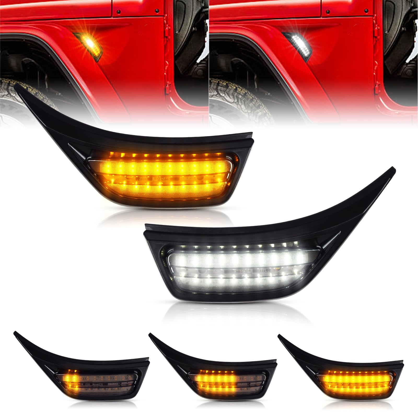 morefulls Front Fender Side Marker Lights - Compatible with 2018-2023 ...