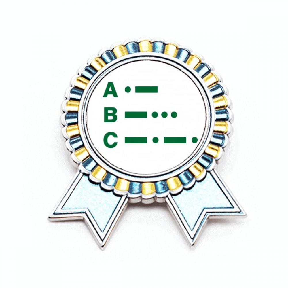 morse code two point line representation Badge Brooch Pin Winner Award ...
