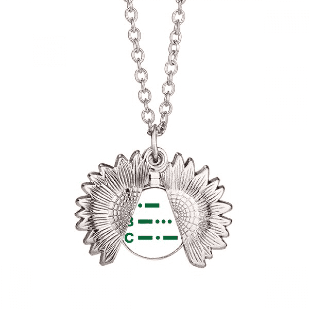 morse code two point line representation sunflower necklace pendant ...