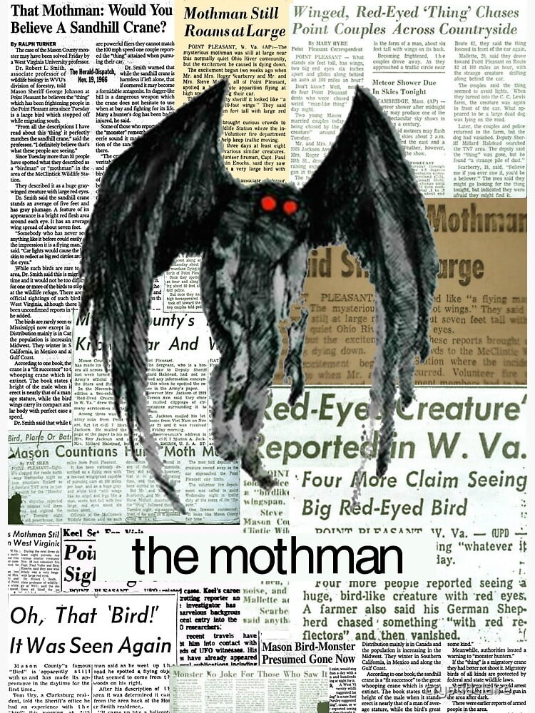 mothman newspaper articles Canvas Poster Decor Landscape Office Room ...