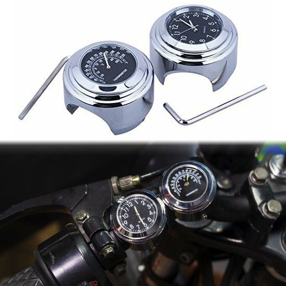motorcycle handlebar clock thermometer motorcycle clock watches 7/8 ...