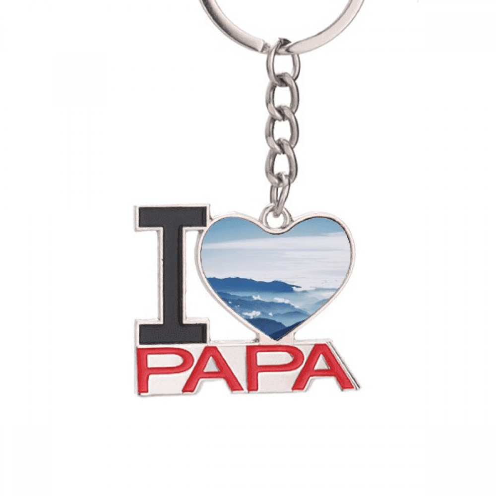 mountains sunshine clouds nature Keychain Metal Keyring Holder Love ...