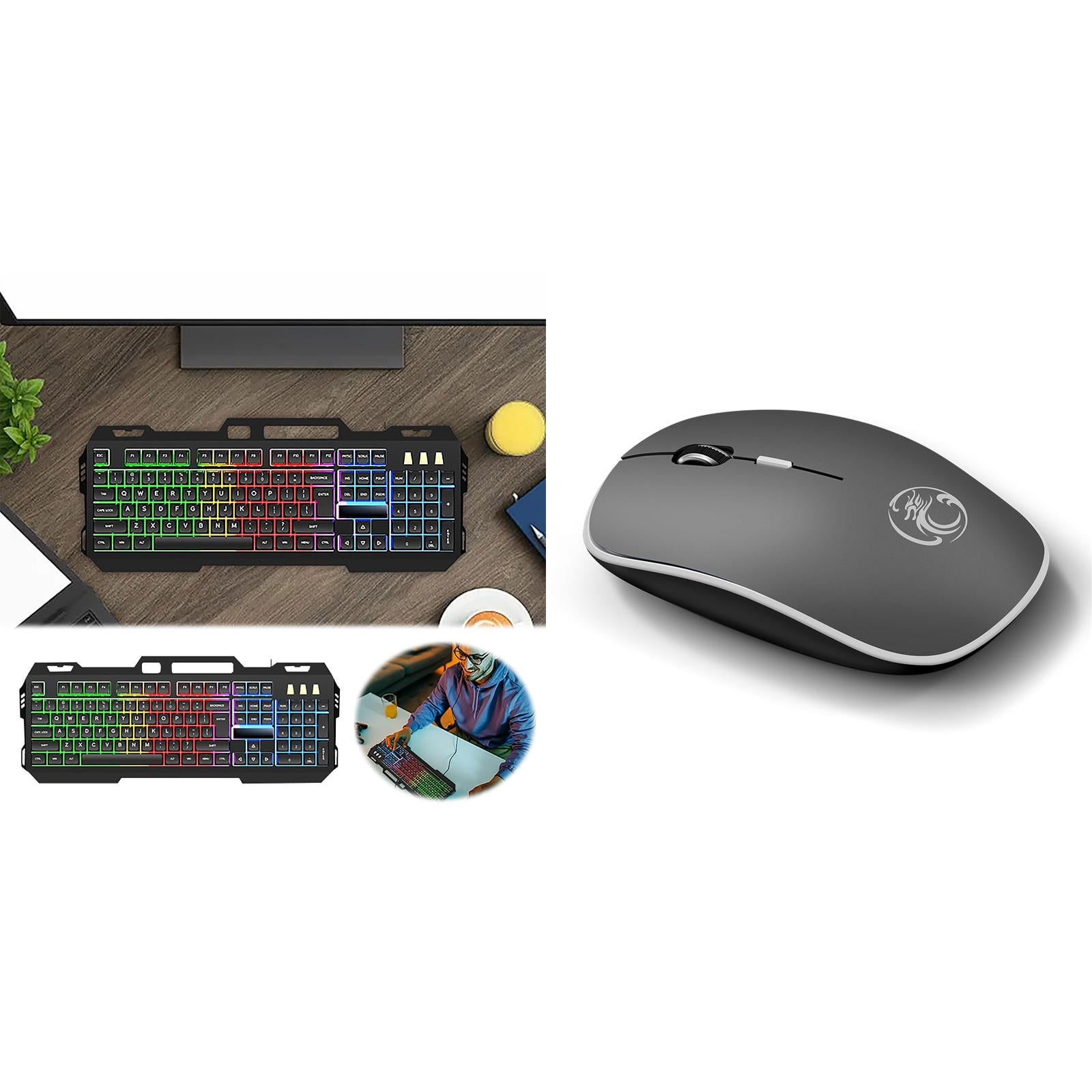 mouse for laptop Keybinds Rapid Fire Button gaming accessories Colorful ...