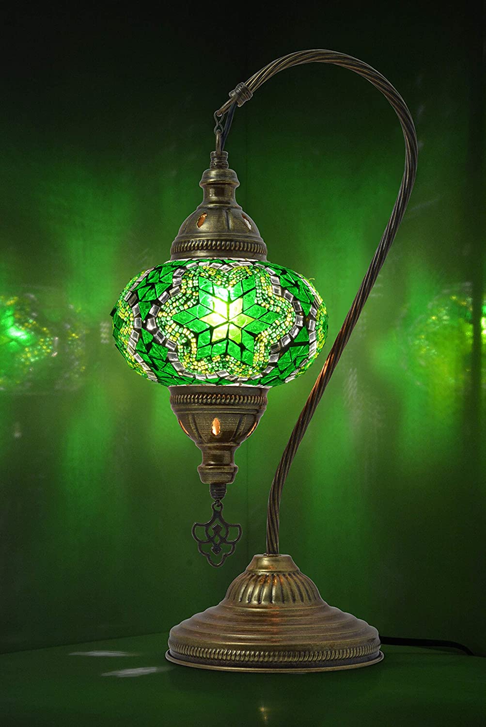 mozaist Turkish Lamp, Swan Neck Mosaic Table Lamp, Moroccan Decorative ...