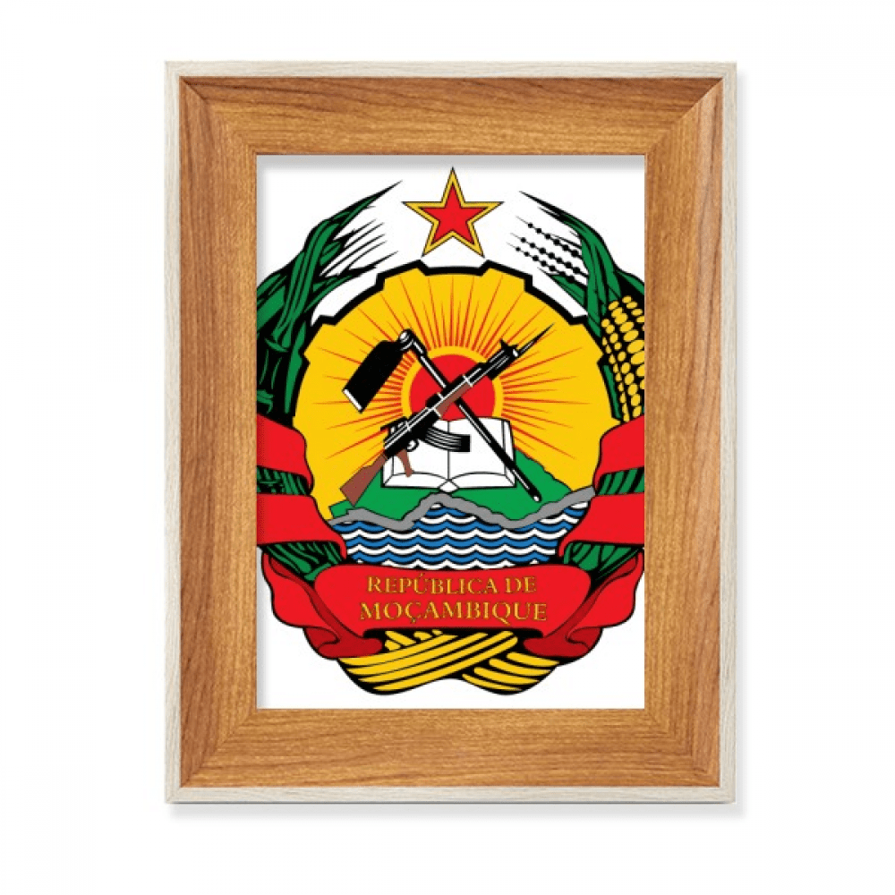 mozambique afnational emblem desktop wooden photo frame display picture ...