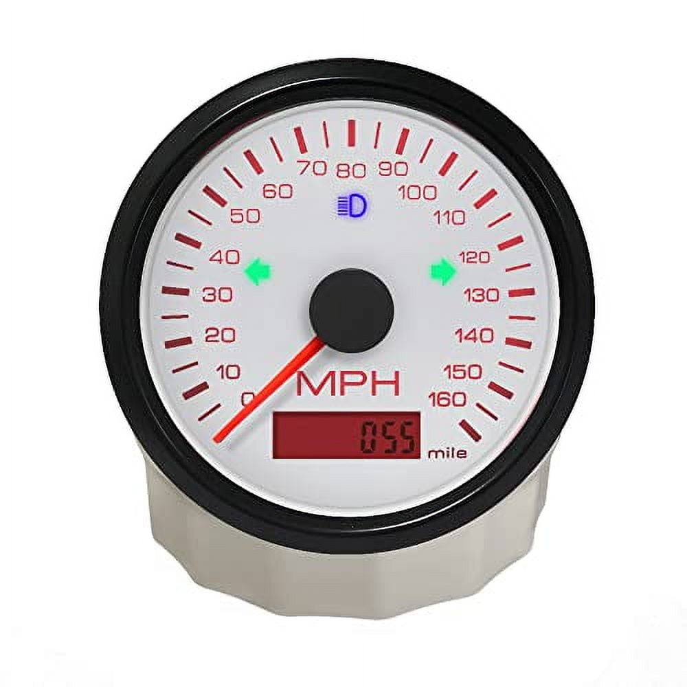 mph gps speedometer 0-160mph odometer adjustable for car yachts motorcycle with red and yellow ...