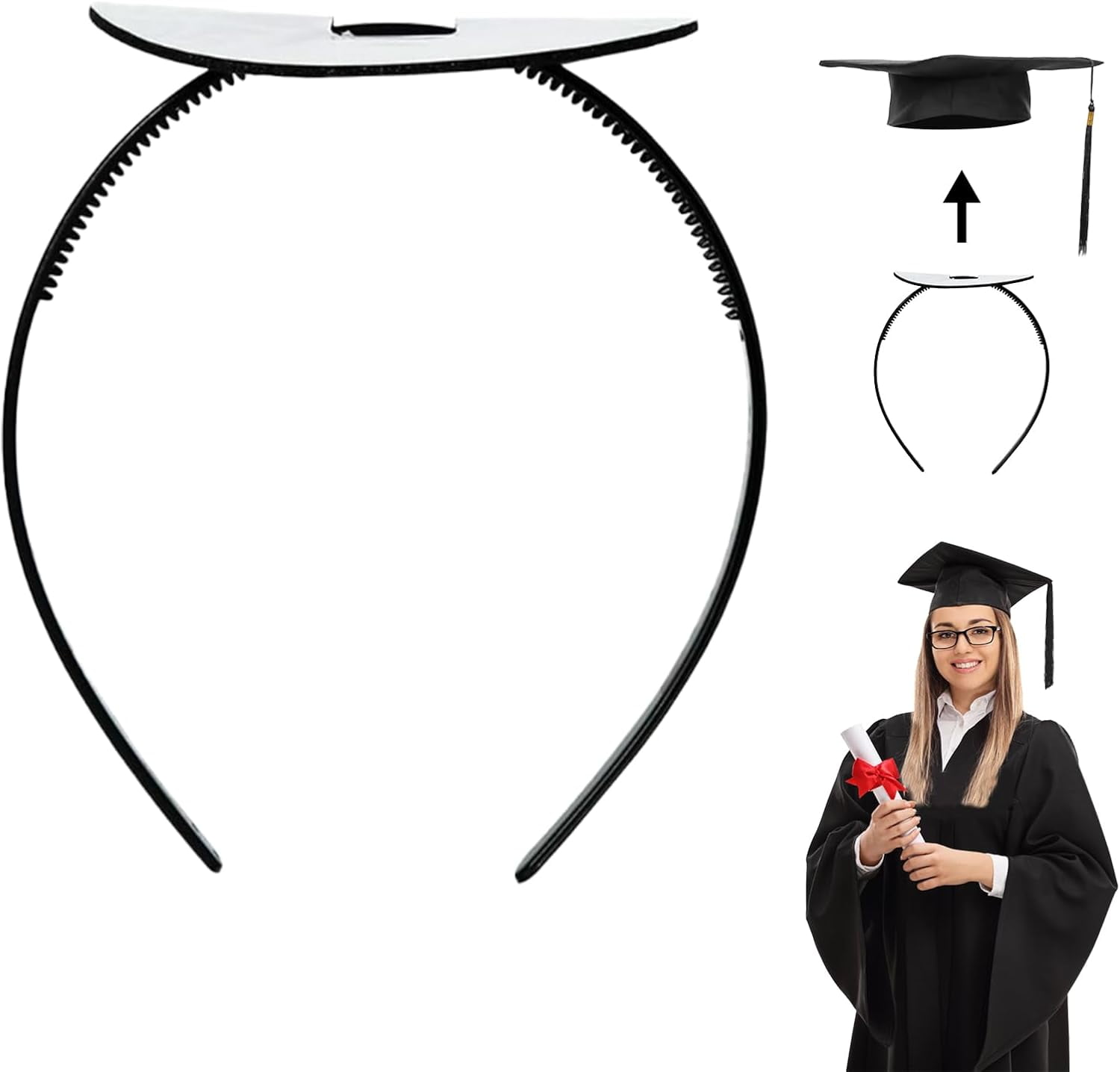 mriya Graduation Cap Headband, Anti-Fall Hairband for Graduation Cap ...