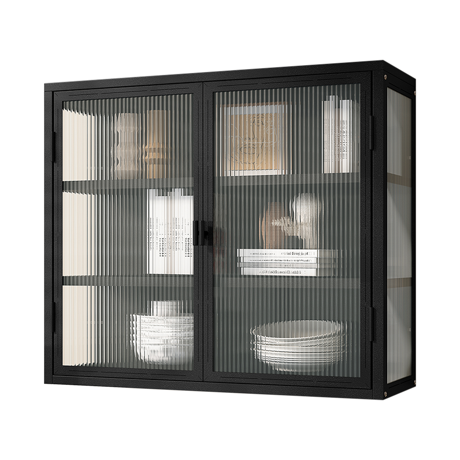 mteryoing 27.56" Modern Wall Cabinet With 2 Glass Doors Easy Assembly ...