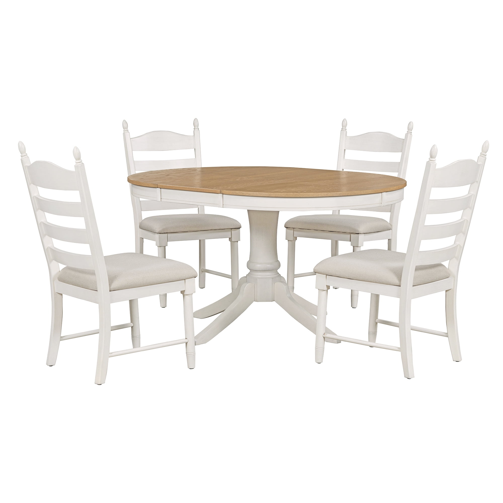mteryoing Extendable Round Table Set 5-Piece Counter Height Dining ...