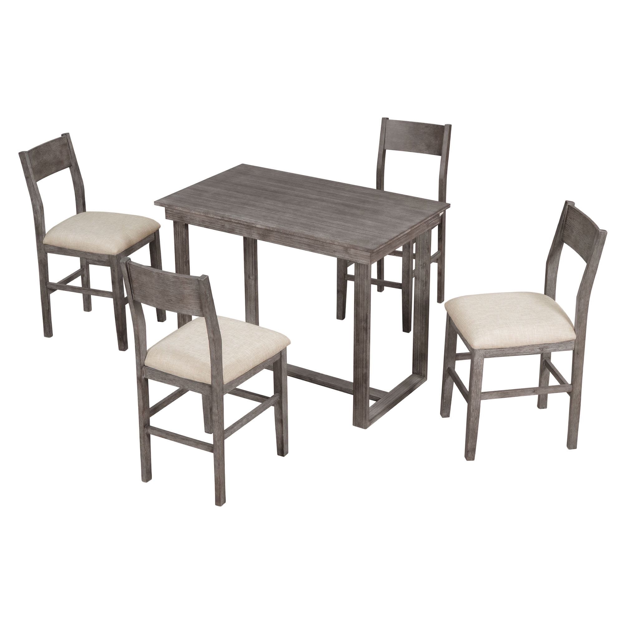 mteryoing Farmhouse Counter Height 5-Piece Dining Set With 1 ...
