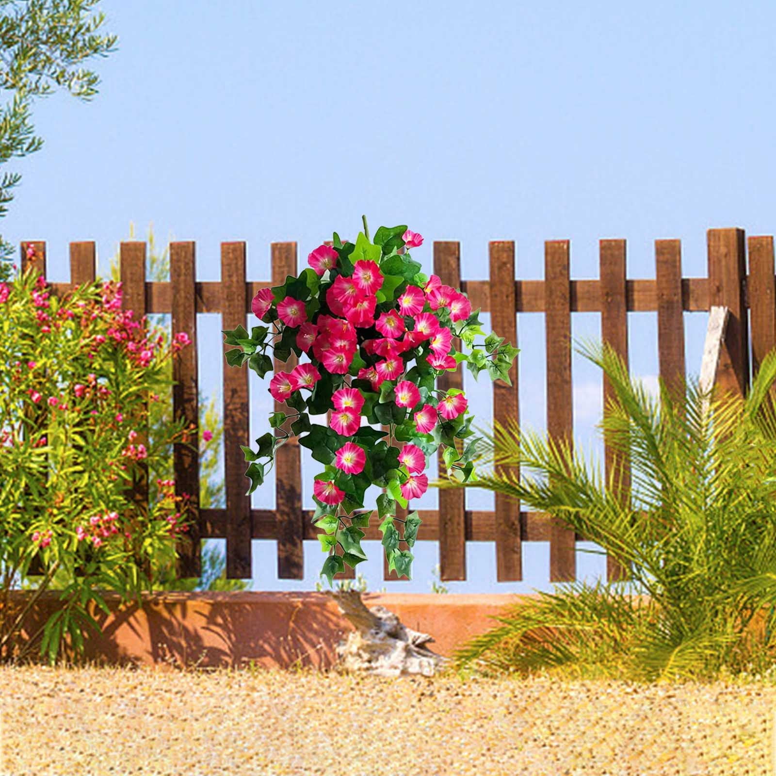 mtvxesu 12-Branch Artificial Morning Glory Wall Hanging Silk Flower ...