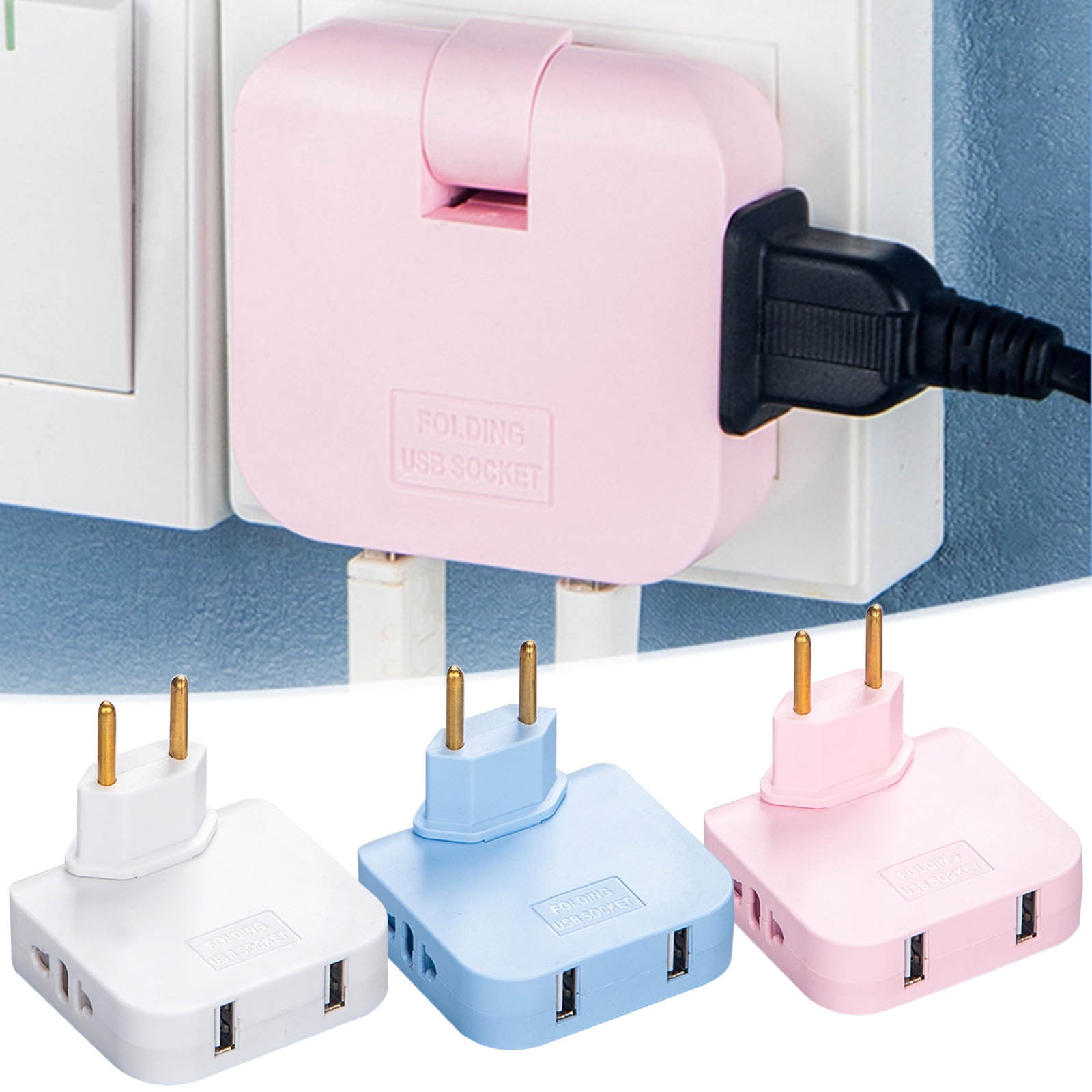 mtvxesu 180-Degree Rotating Folding Plug Adapter with Foldable Two ...