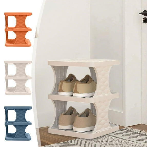 mtvxesu 3-Tier Plastic Shoe Rack, Easy Assembly Space-Saving Shoe Shelf ...