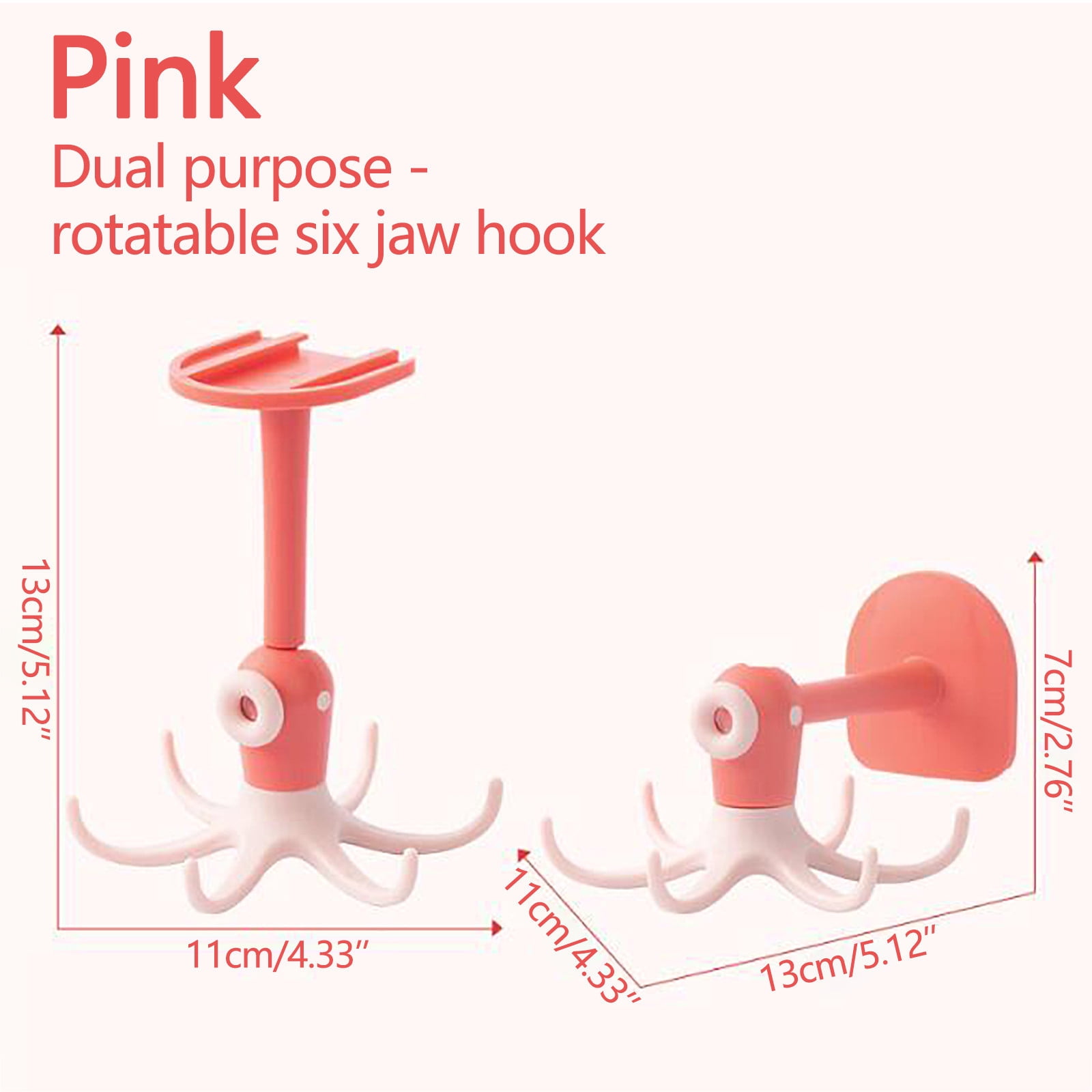 mtvxesu 360 Degree Self Adhesive Vertical Hook Waterproof Utility Hook ...