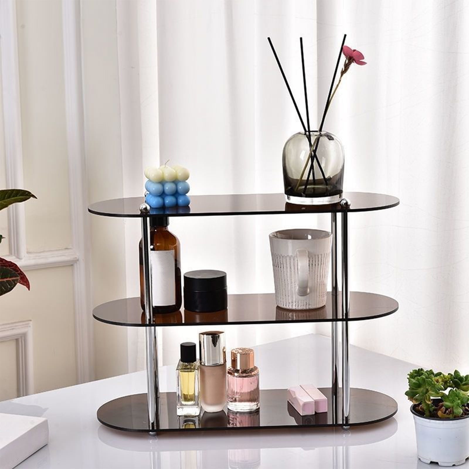 mtvxesu Acrylic Cup Rack 3-Tier Bathroom & Cosmetics Storage Rack ...