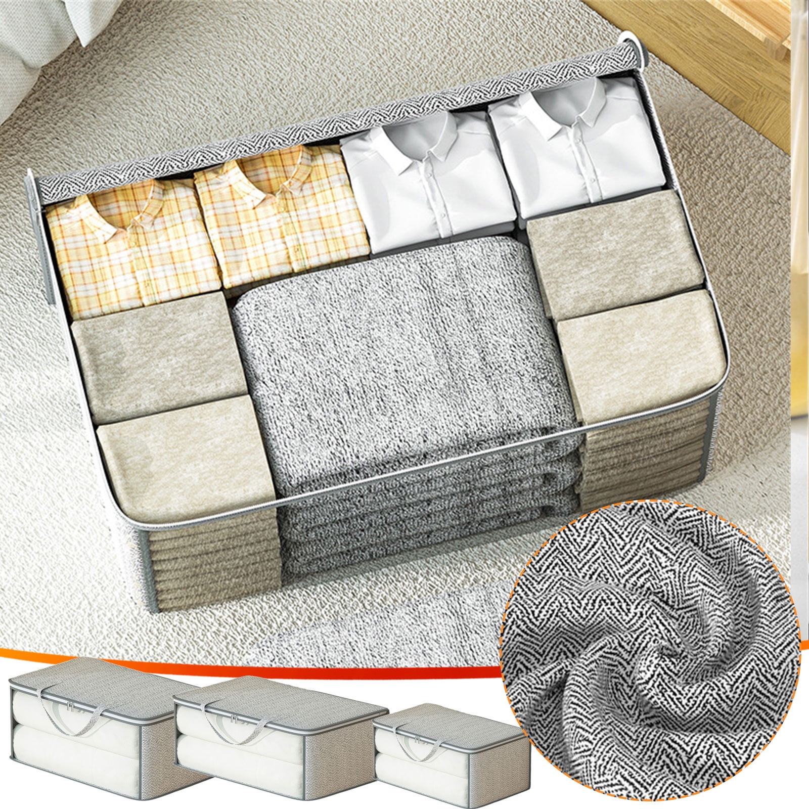 mtvxesu Bag Storage Organizer, Zipper Storage Bag Moving Quilt Storage ...