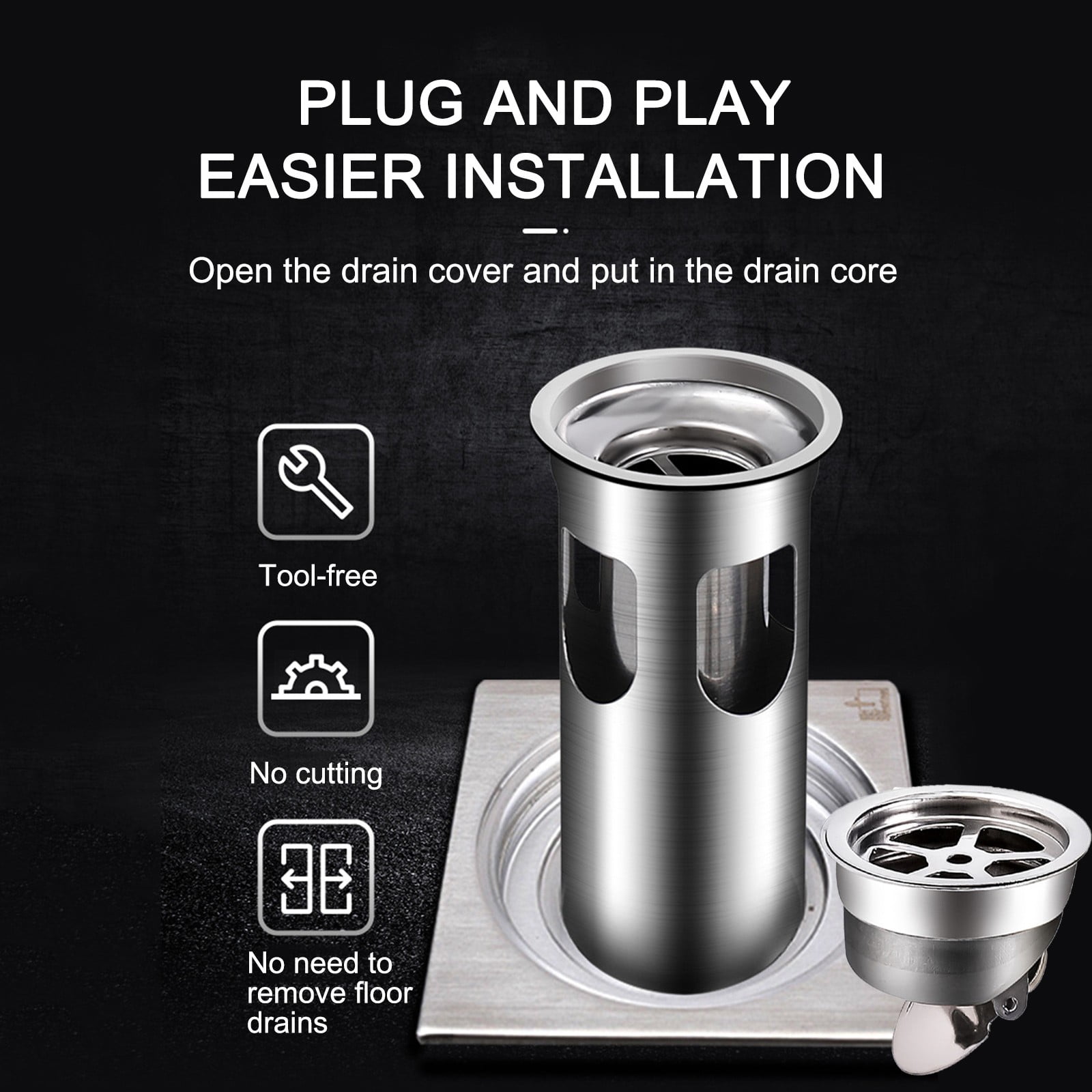 mtvxesu Bathroom Sink Drain Strainer, Women Stainless Steel Gravity ...