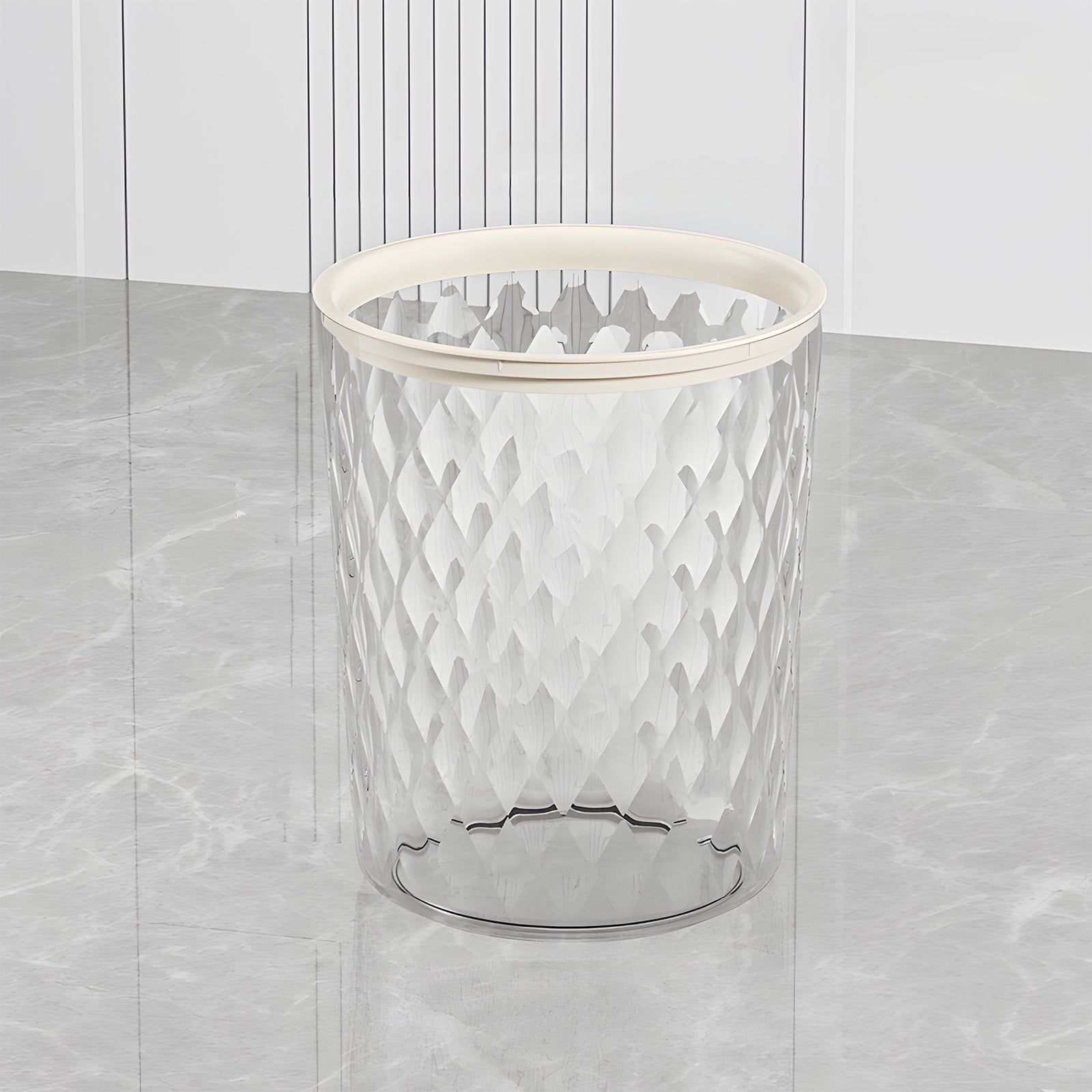 mtvxesu Bathroom Trash Can with Lid, Transparent Large Capacity ...