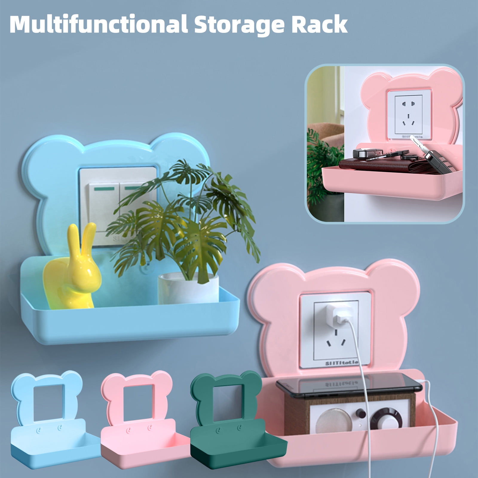 mtvxesu Cube Storage Shelf, Multifunctional Wall-mounted Sticker Shelf ...