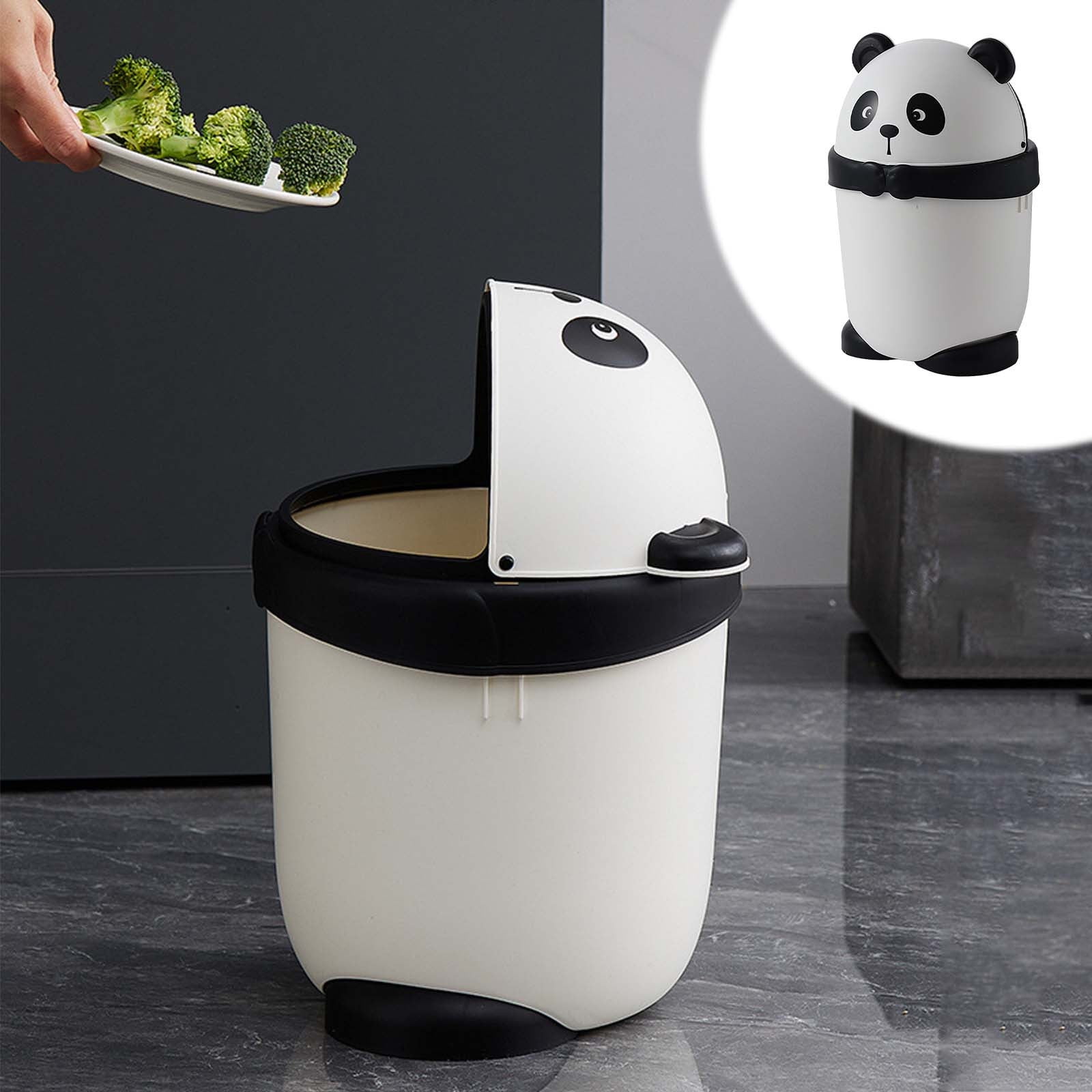 Cute Mini Trash Can with Lid, 1-Piece Countertop Wastebasket for ...