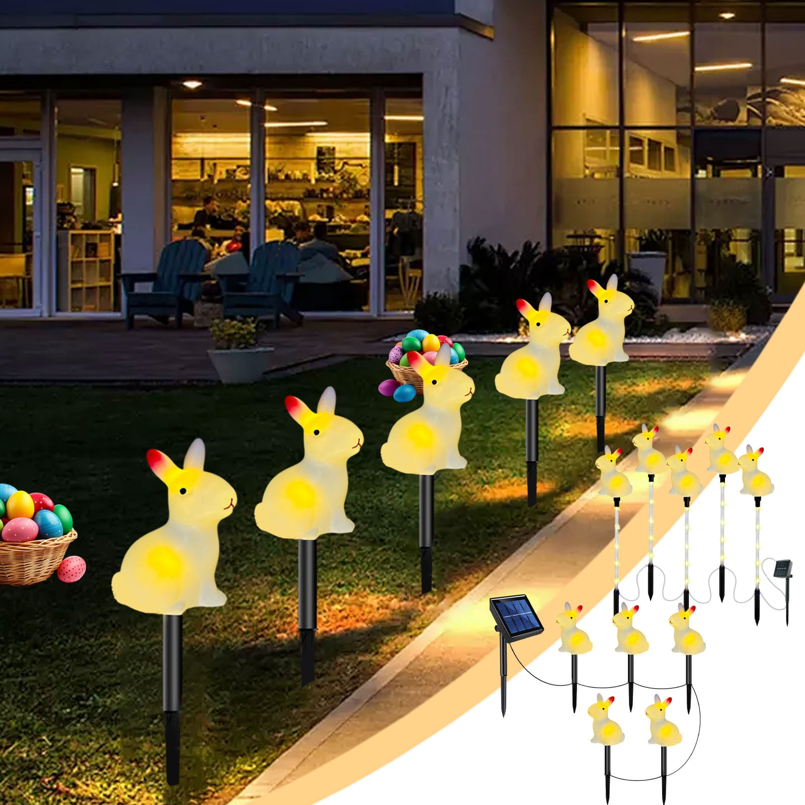 mtvxesu Easter Decorations, Led Easter Solar Lights, Classic Bunny ...