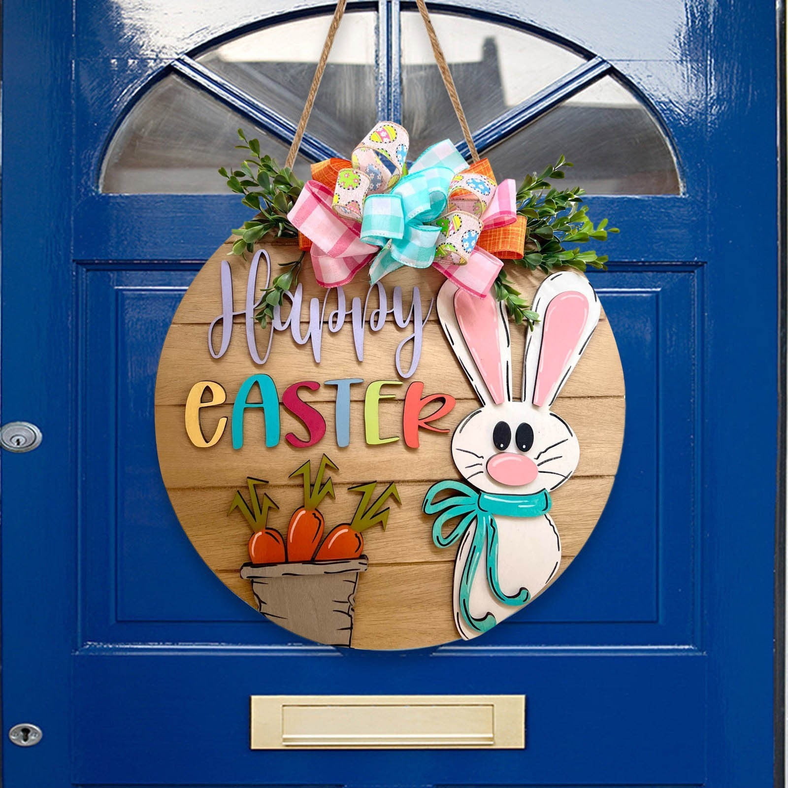 mtvxesu Easter Signs Outdoor, Easter Wreath For Front Door, Wooden ...