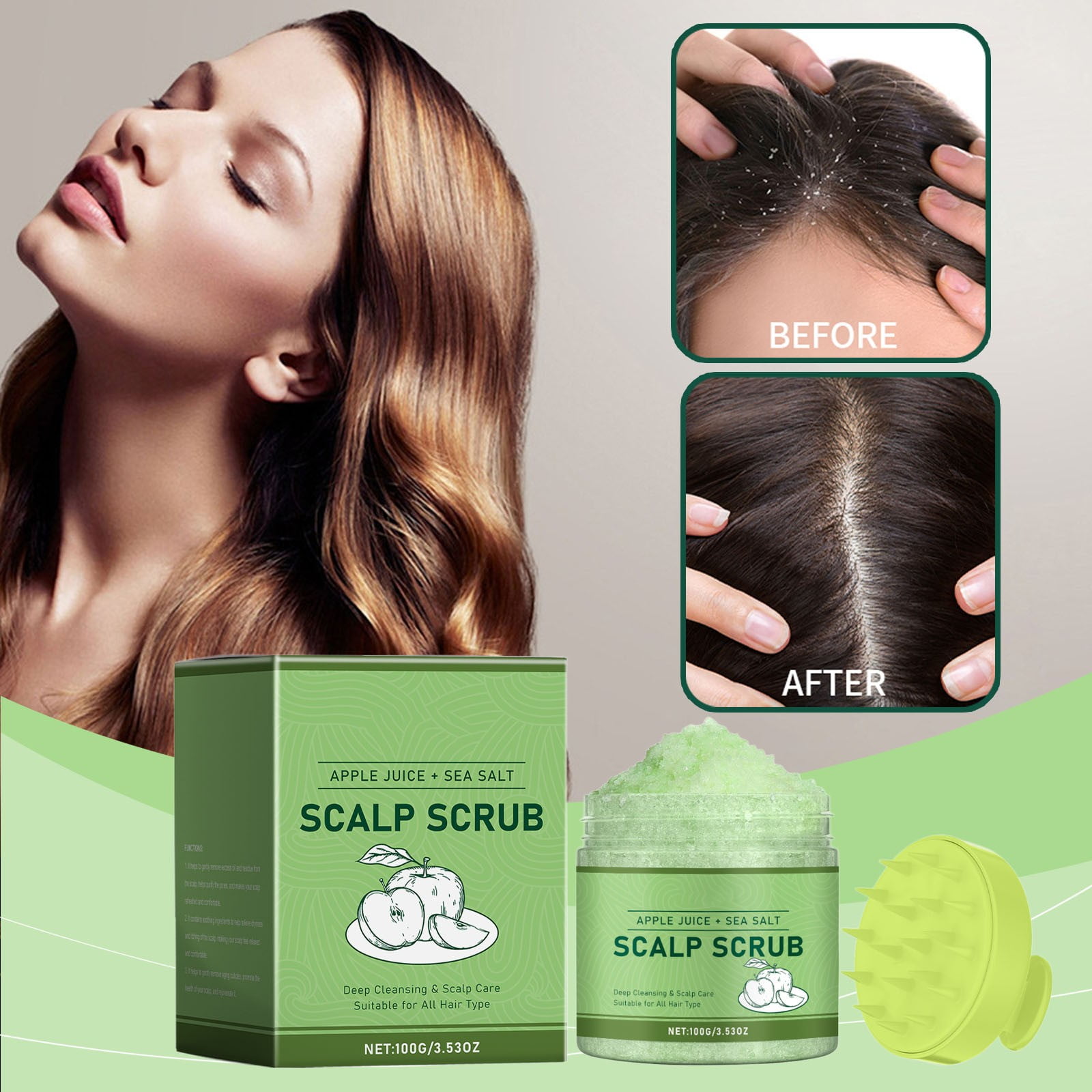 mtvxesu Exfoliating Body Scrub, Scalp Care Scrub Shampoo With Sea Salt ...